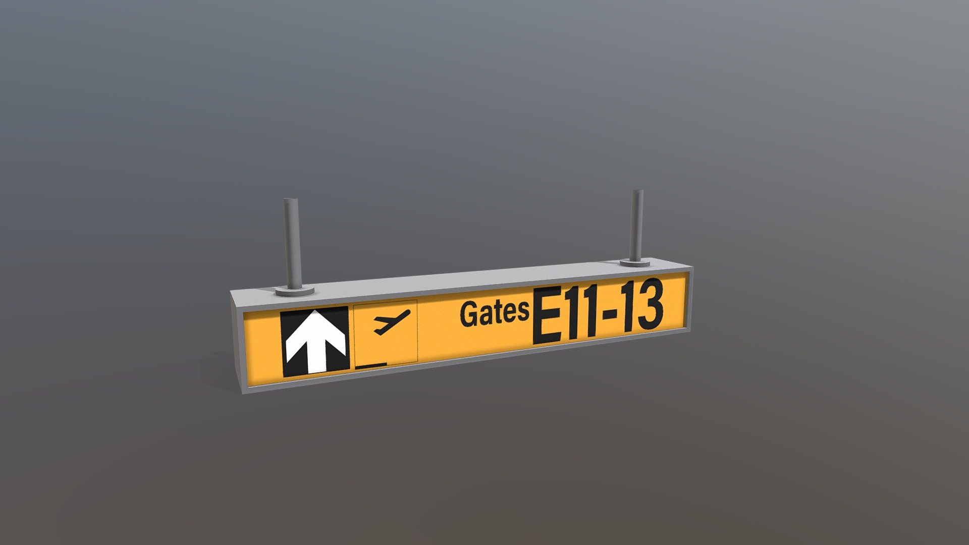 Airport Boarding Gate Sign - Download Free 3D model by Ellis Fossett ...