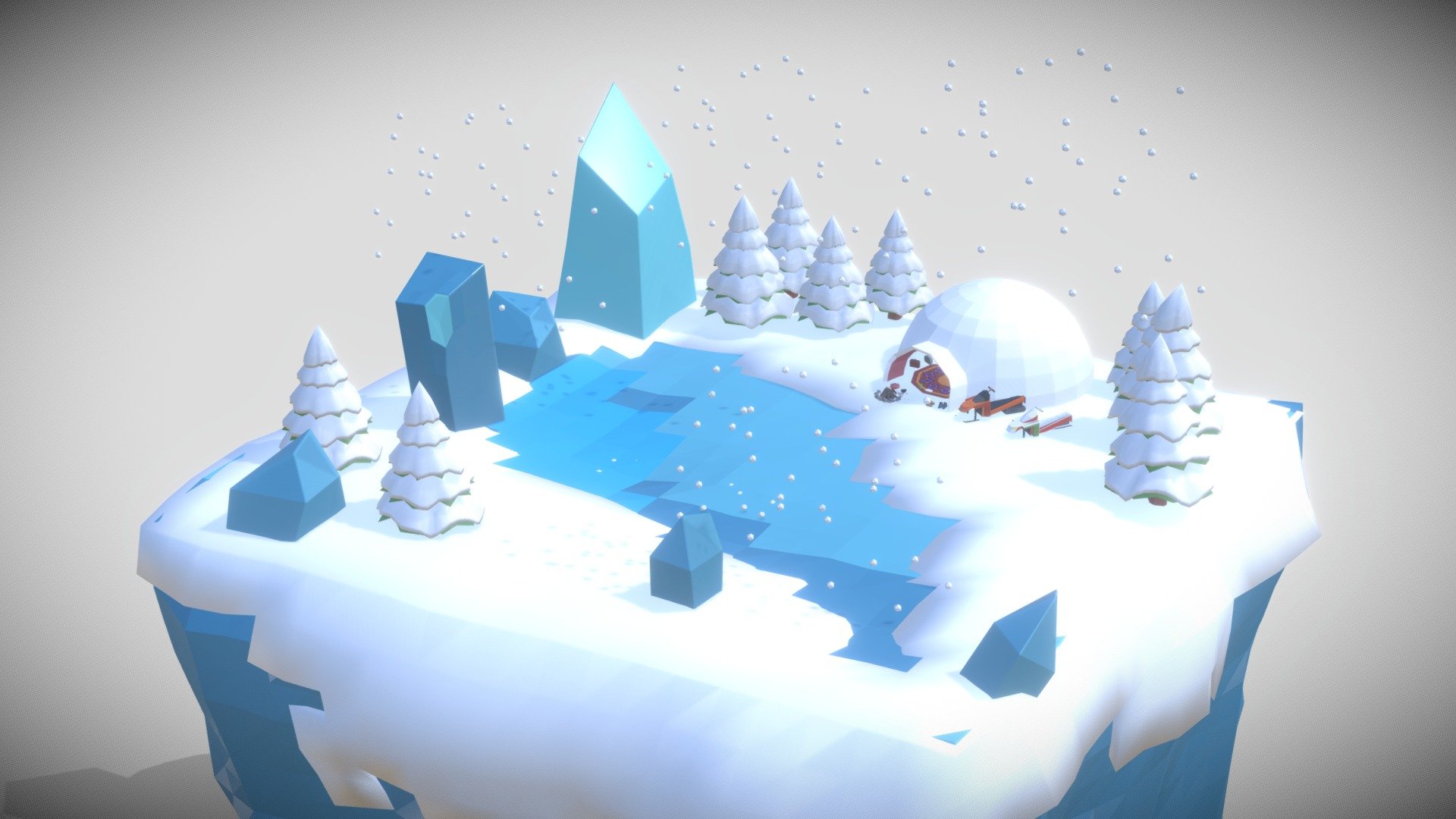 Simplepoly Snowy island - Buy Royalty Free 3D model by CGmano (@Mohamed ...