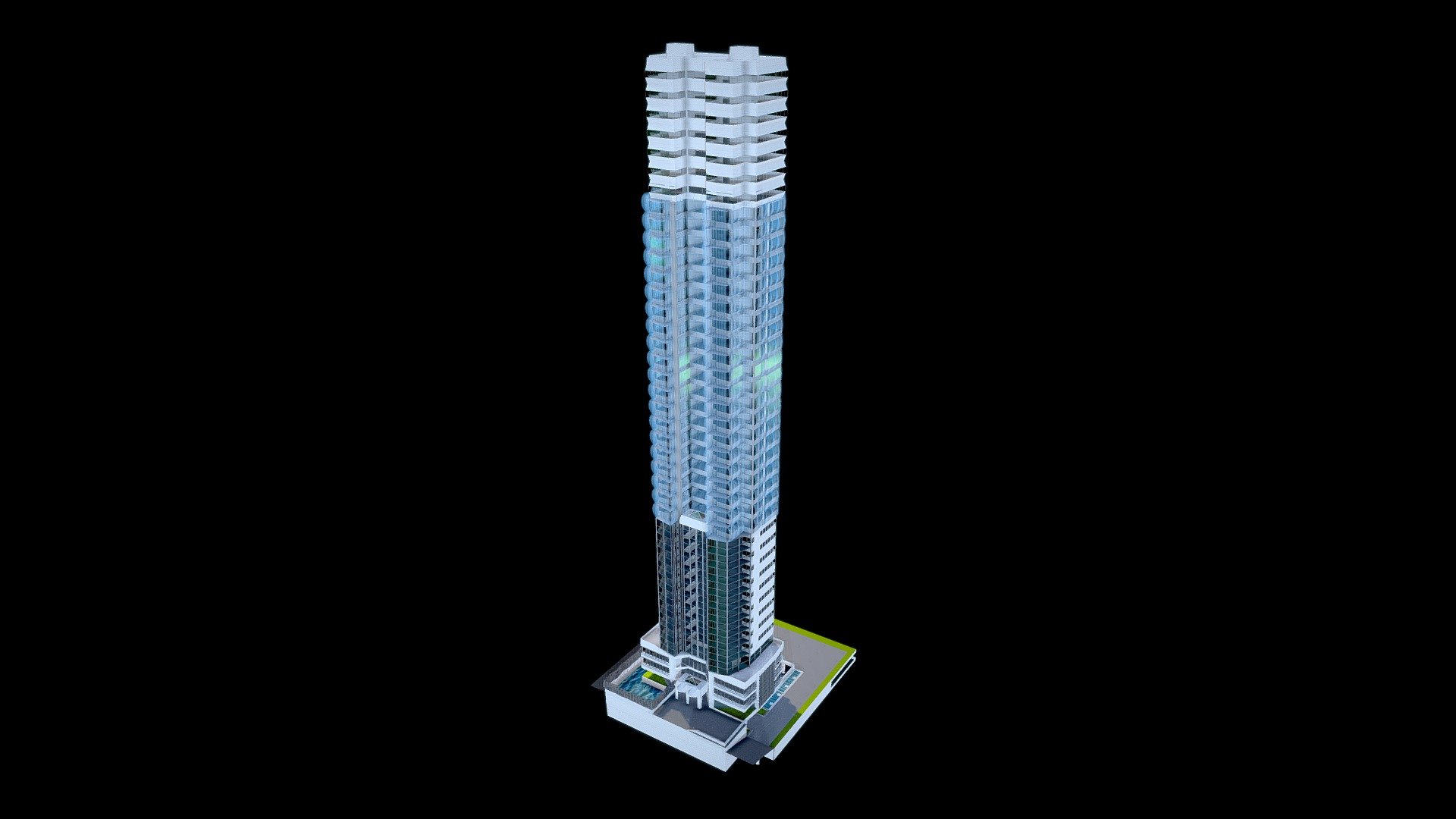 modern facade tower model - Download Free 3D model by VertaScan ...