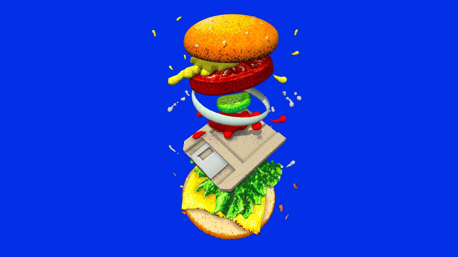 Four-Tri Burger - Download Free 3D model by Plat (@plat251) [ffb53e6 ...