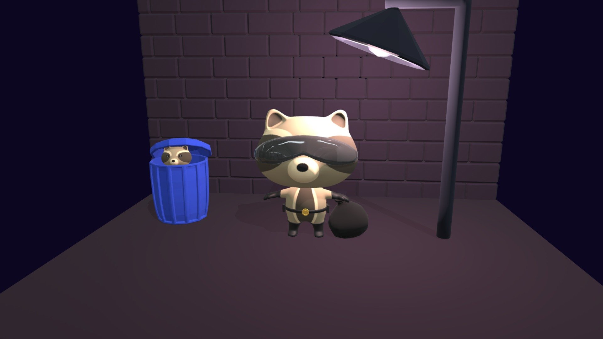 Cartoon Style Bandit Raccoon - Download Free 3D model by Juliette ...