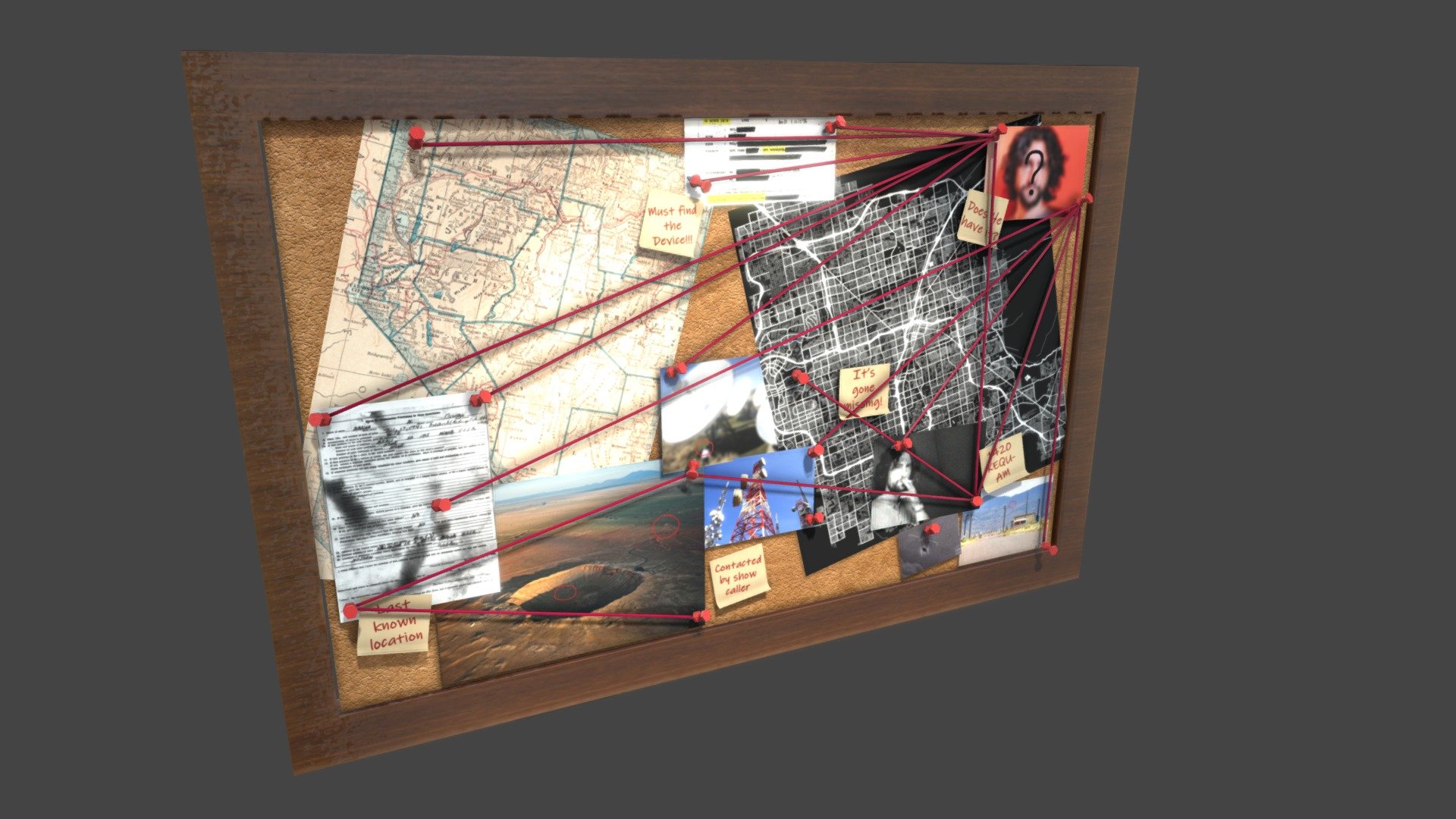 Conspiracy Board - 3D model by 인프피 | INFP (@infp3d) [ffbc19b] - Sketchfab
