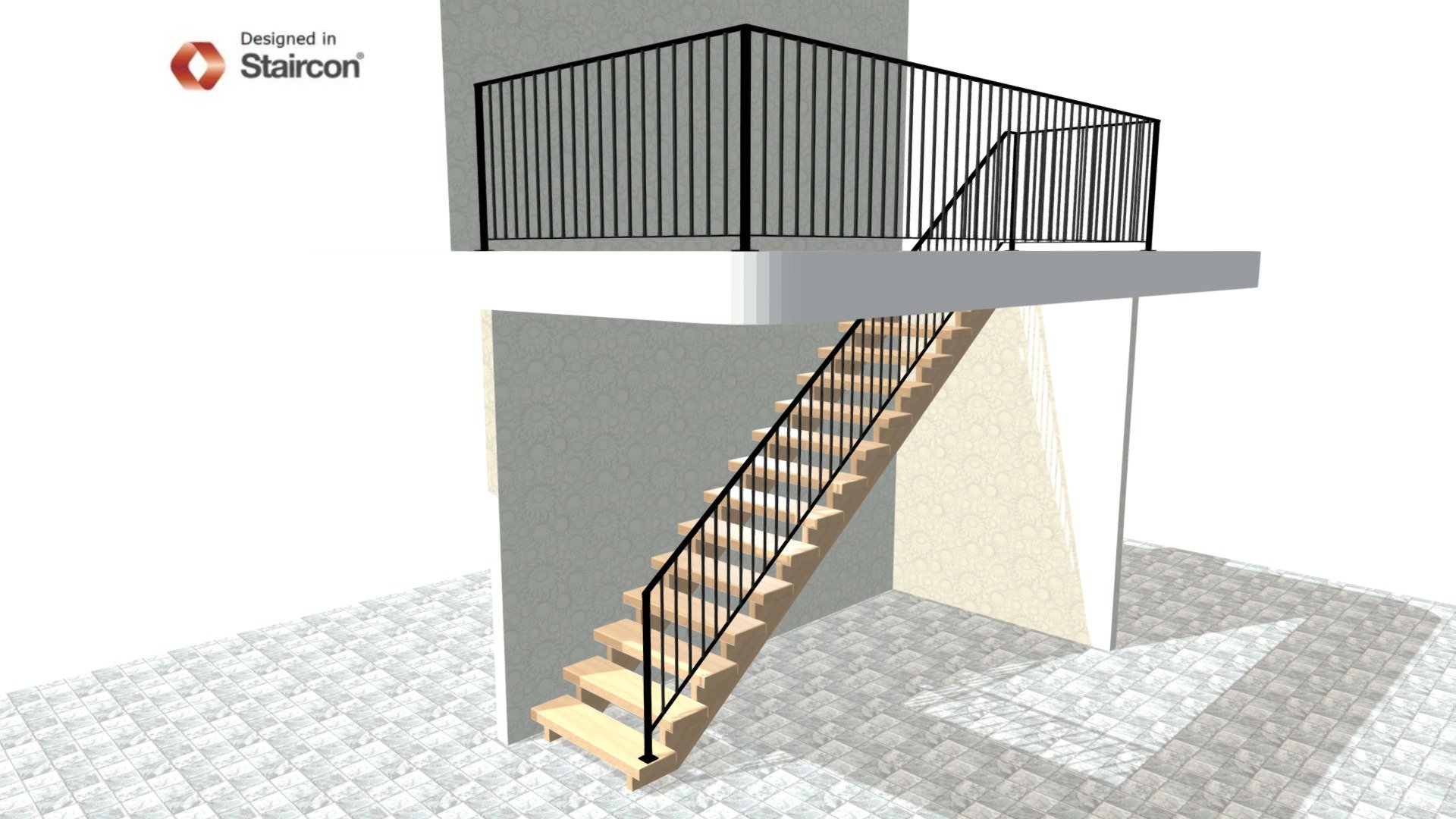 HOP Cut Str Metal Balustrade - 3D model by 3D Software for Stair Design ...