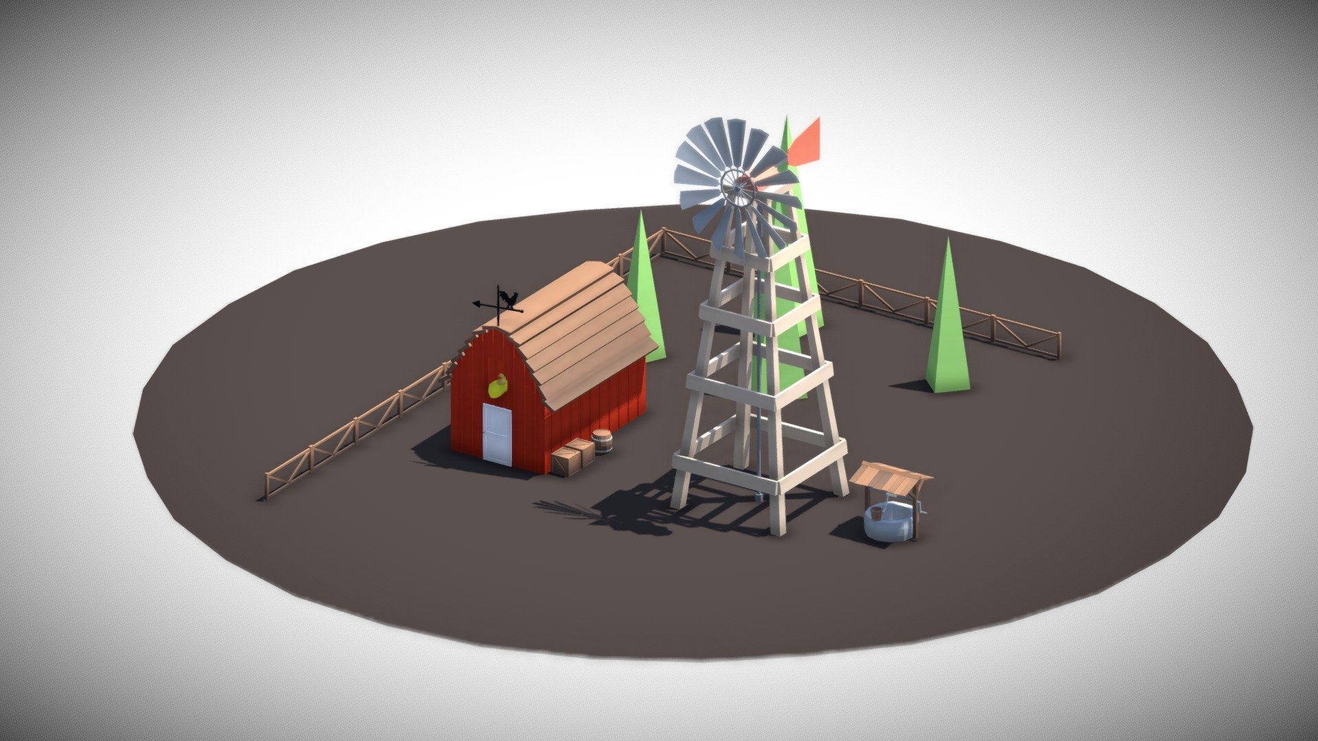 Lowpoly Farm - 3D model by Creative Trio (@creativetrio) [ffc6a72 ...