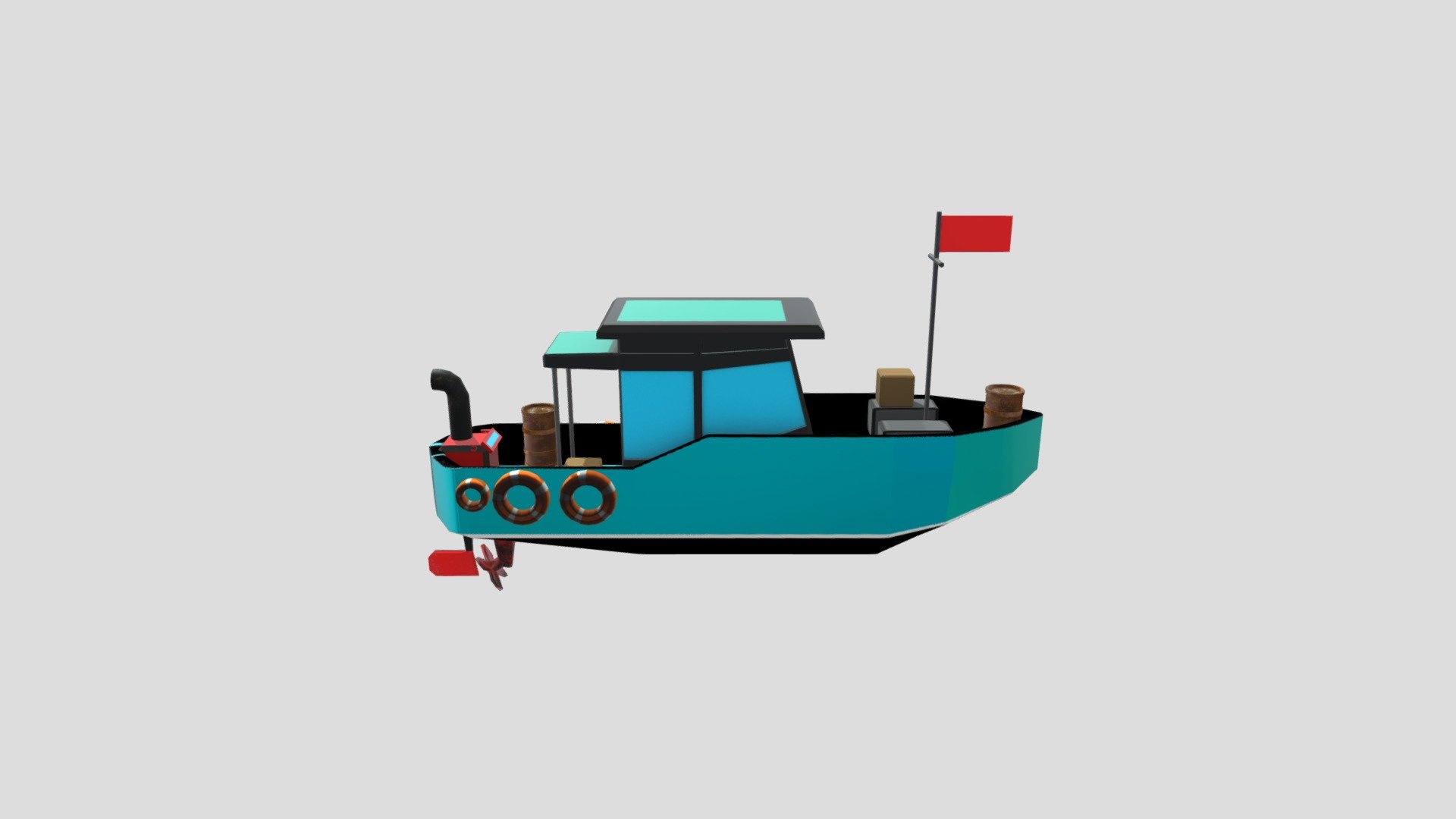 low poly boat - 3D model by sly_ol_guy [ffc89b0] - Sketchfab