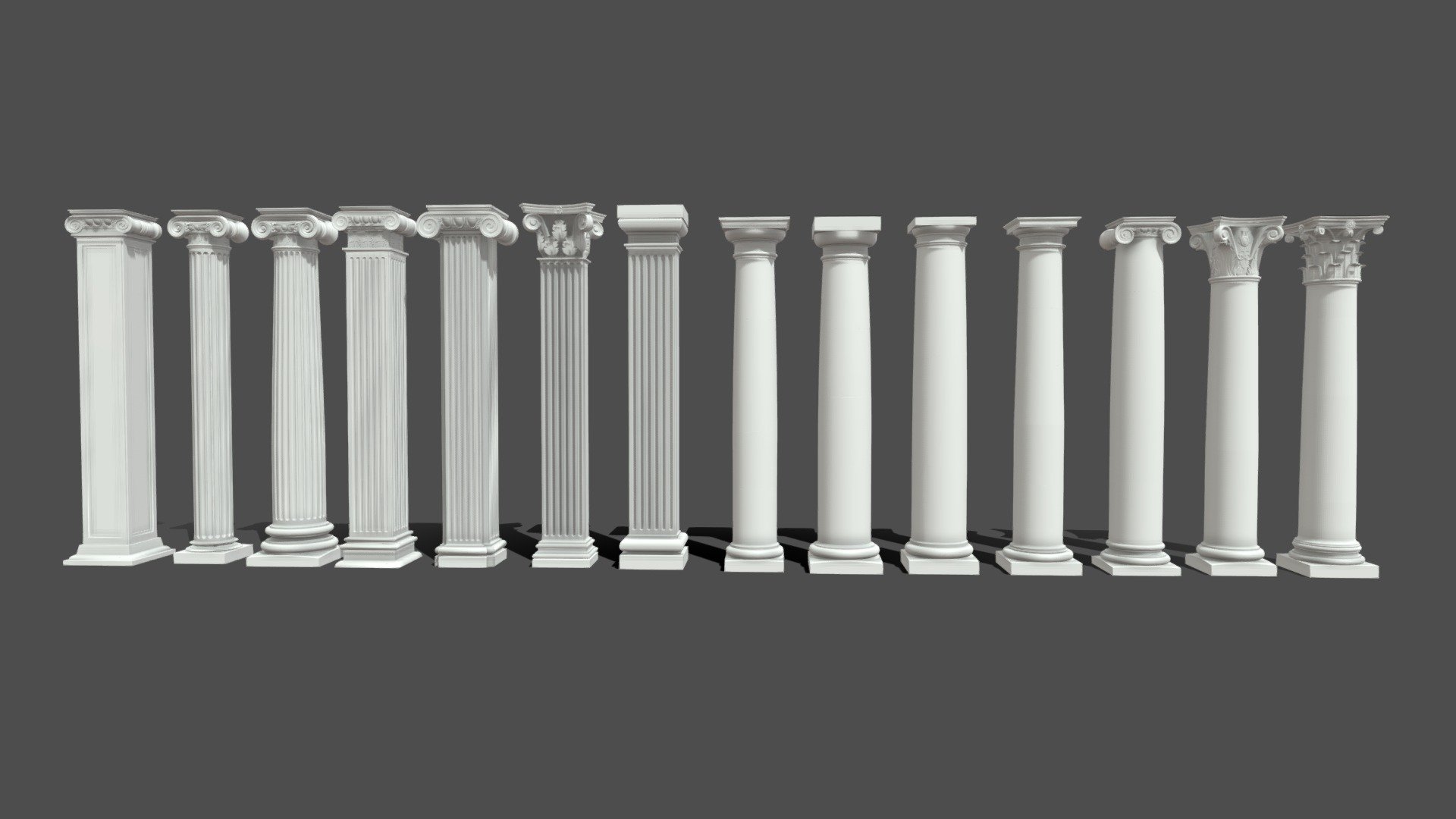 A collection of various Roman columns - Buy Royalty Free 3D model by ...