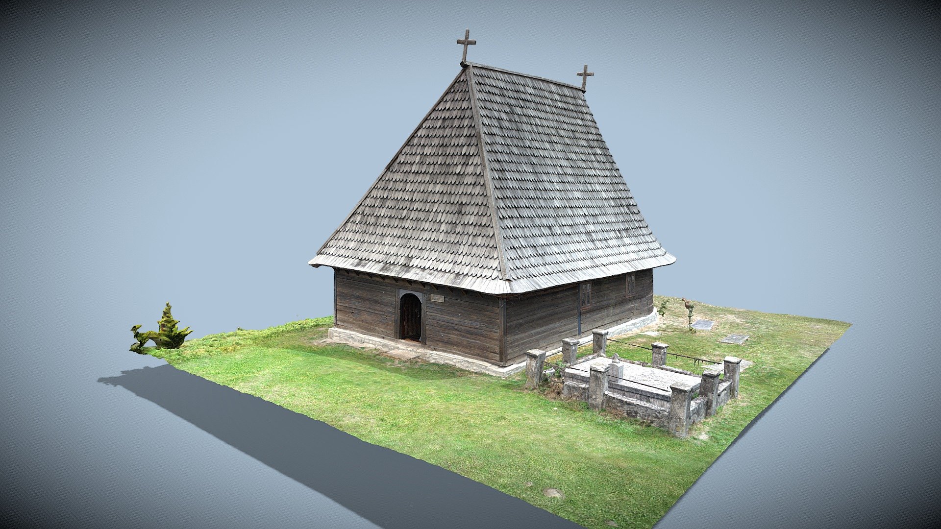 Црква брвнара у Врби/Log cabin church in Vrba - 3D model by zzskv.rs ...