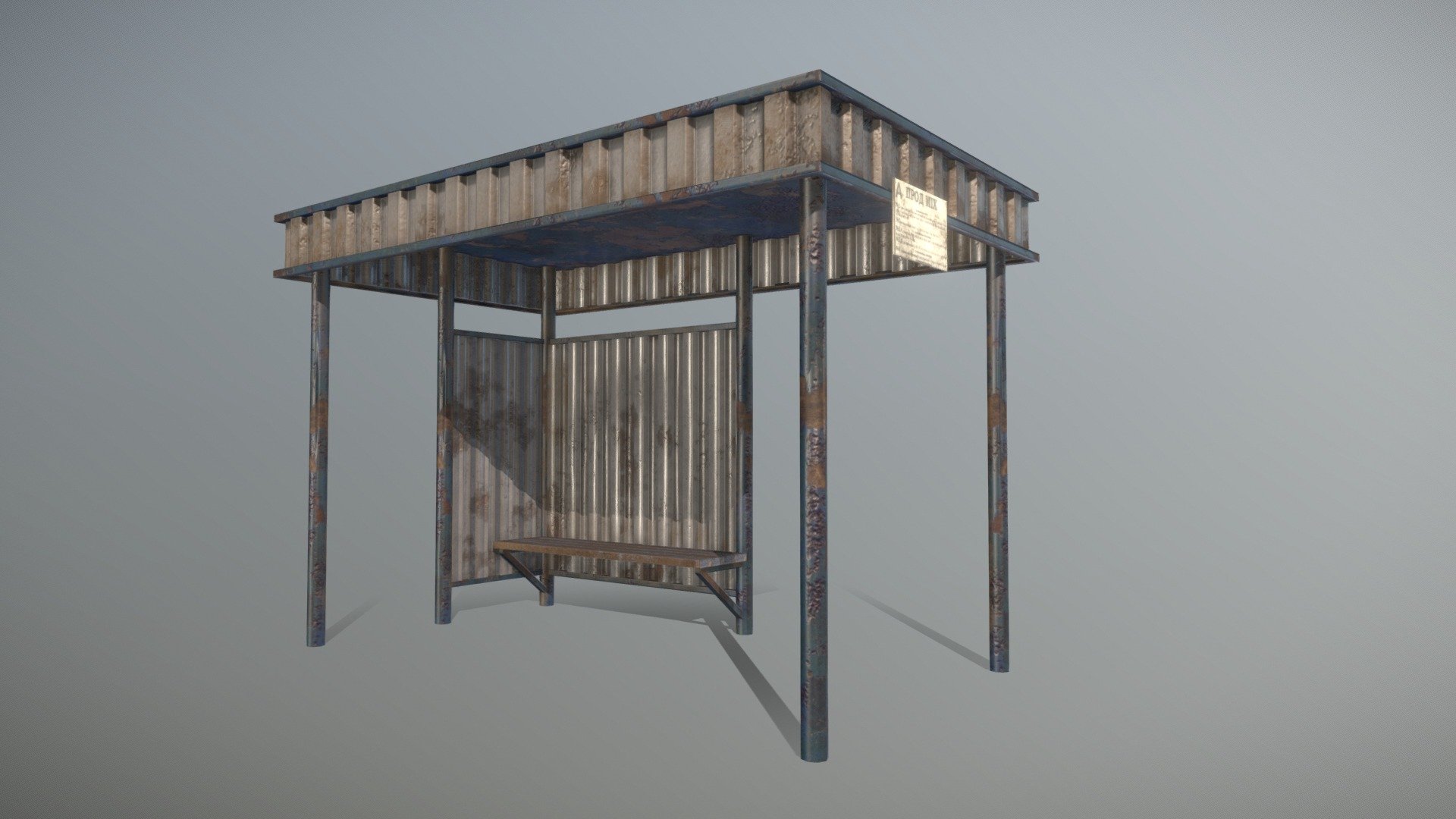 Soviet bus stop - Download Free 3D model by Lordies [ffcf2f9] - Sketchfab