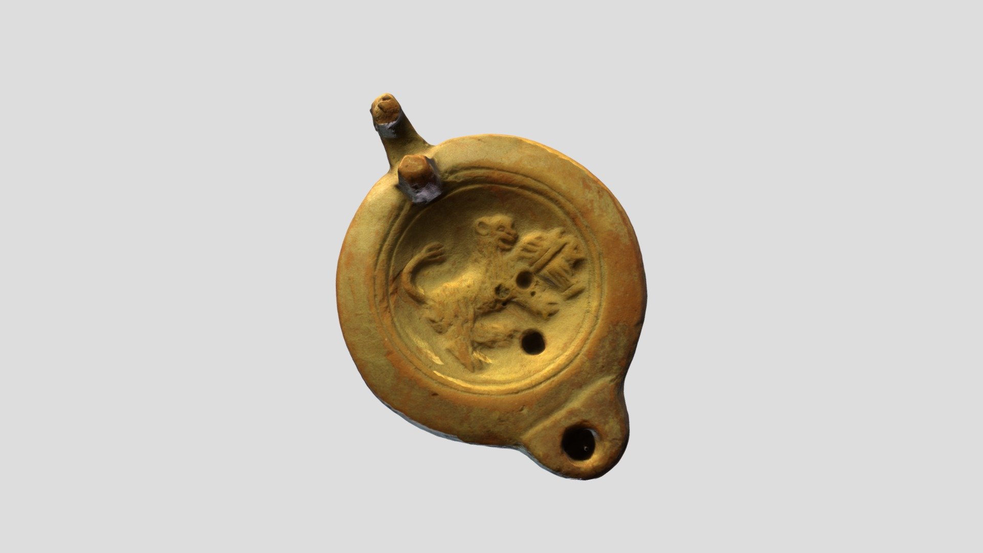 Roman Moldmade Discus Lamp With Lion - 3D model by nconstantine ...