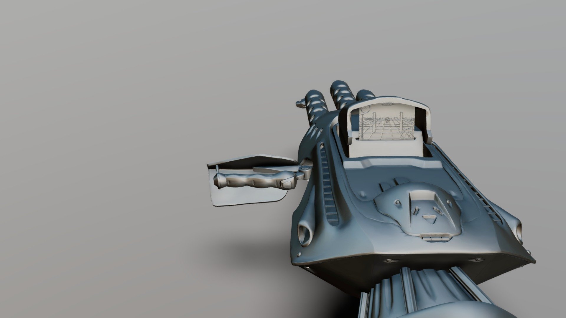 Triple Chaingun cannon - 3D model by GHEDANO (@GHDN) [ffd62bb] - Sketchfab