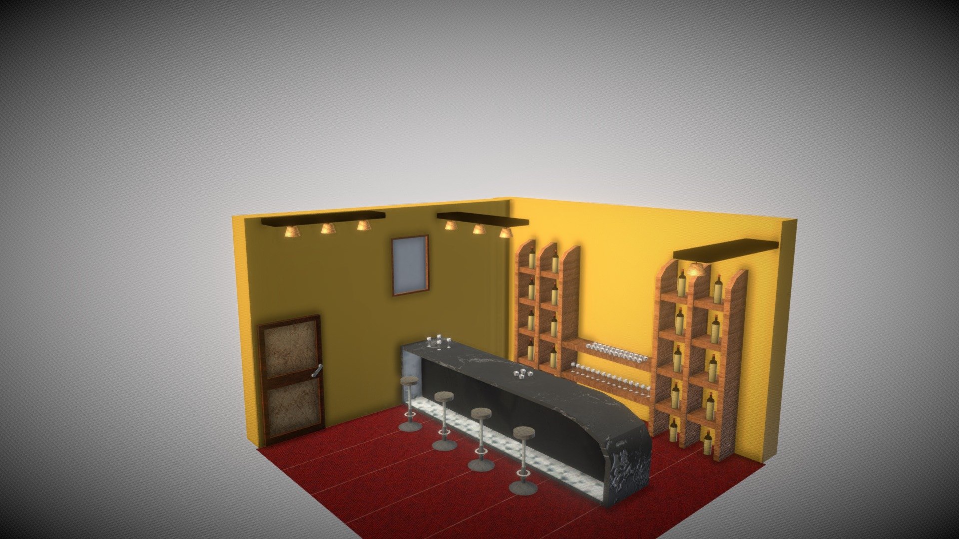 Bar Interior - 3D model by saifulfarhan [ffde3da] - Sketchfab