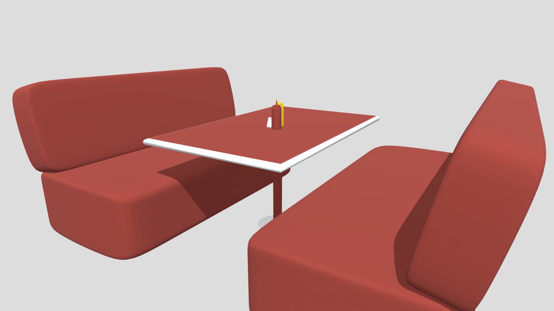 Diner Stool With Mustard, Ketchup and Salt - Download Free 3D model by ...