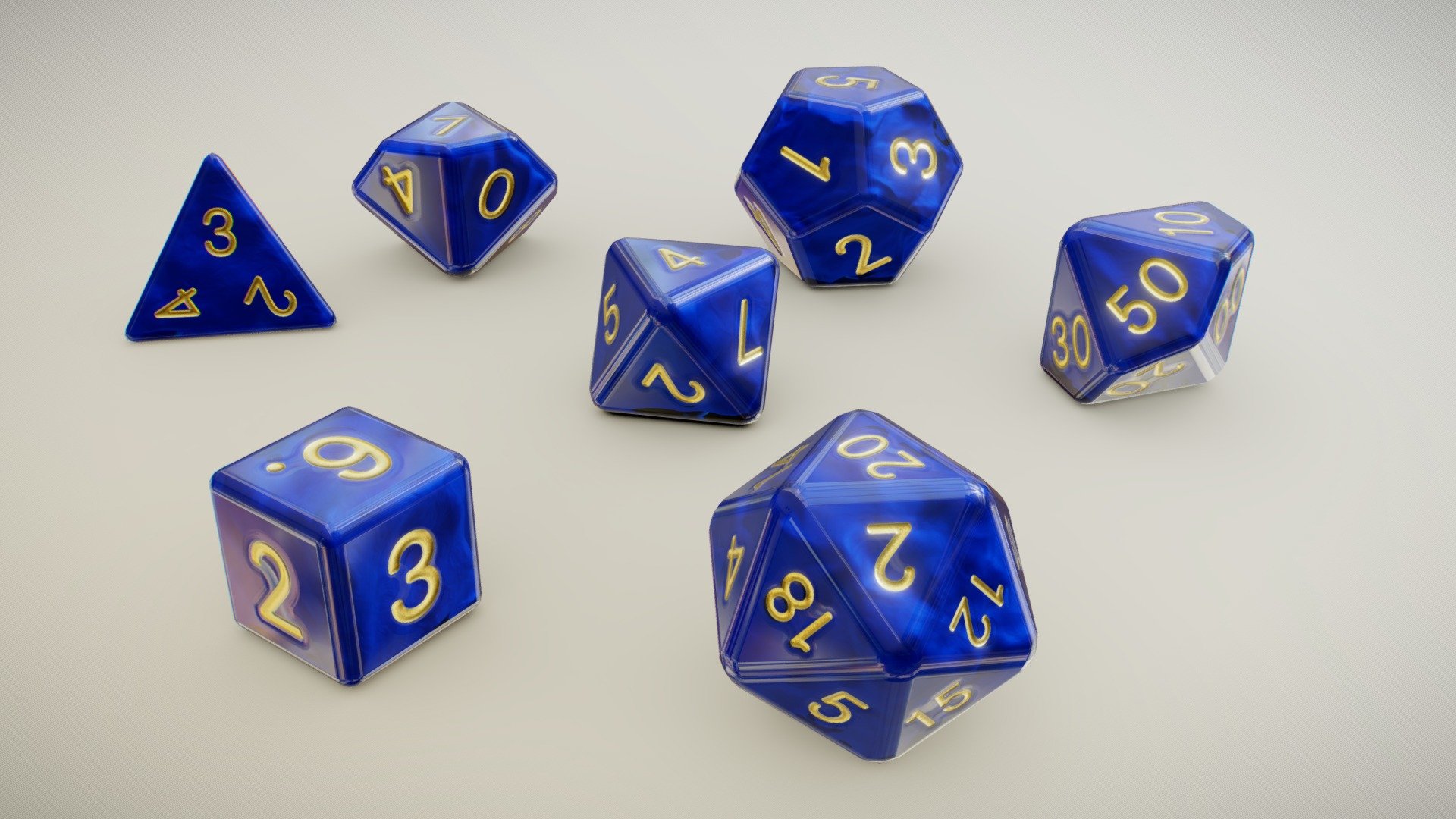 D&D Dice Set - 3D model by Mark Haldane (@mhaldane) [fff08be] - Sketchfab