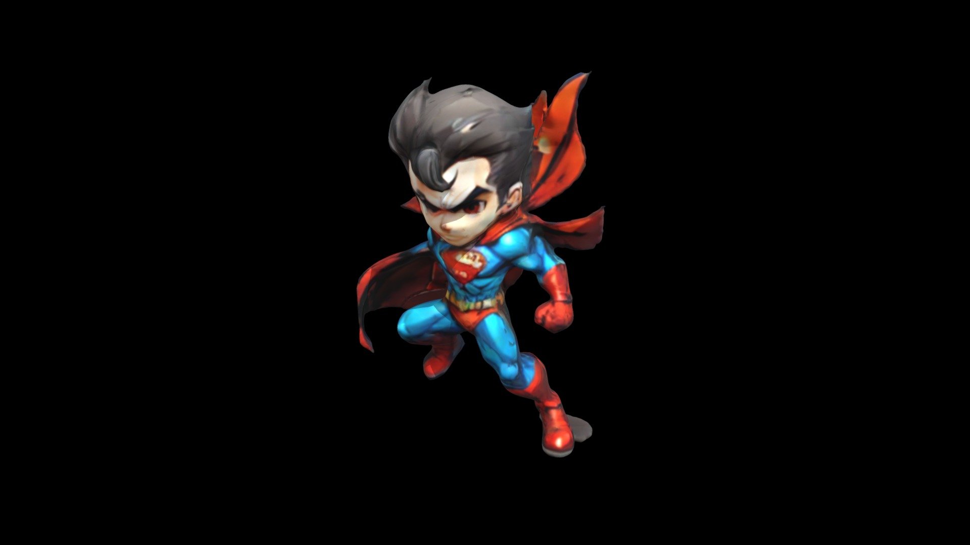 a cartoon drawing of superman with an angry l - Download Free 3D model ...