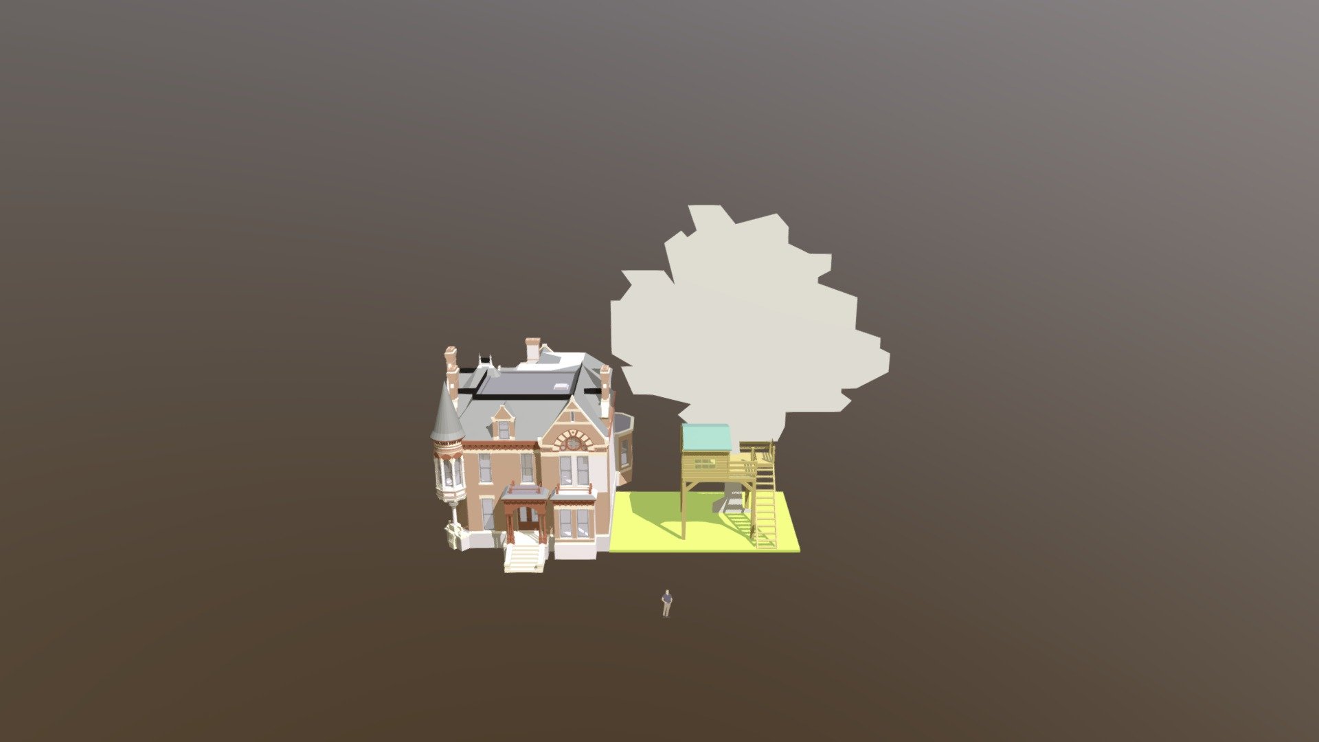 Man House Tree House - 3D model by anahijhm [fffec1c] - Sketchfab