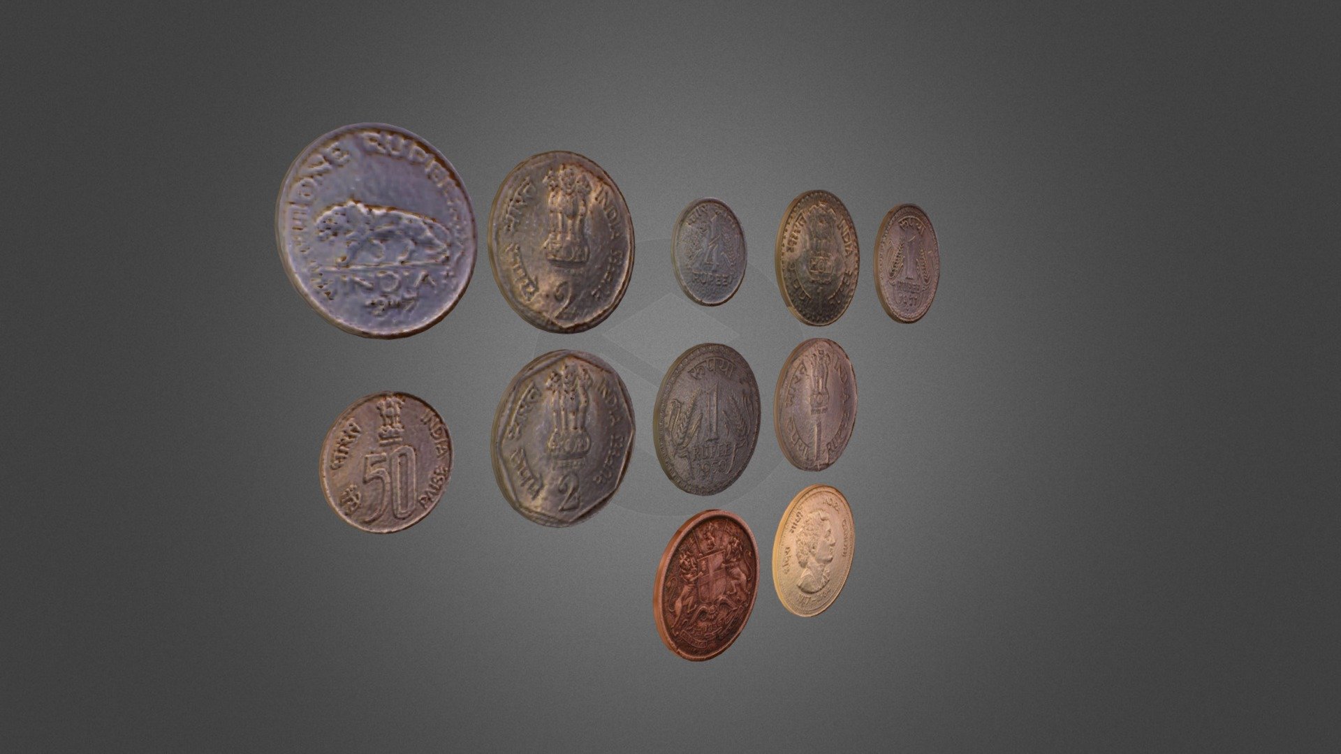 Indian Coins - 3D model by Chaitanya Krishnan (@chaitanyak) [n19lpjZ ...