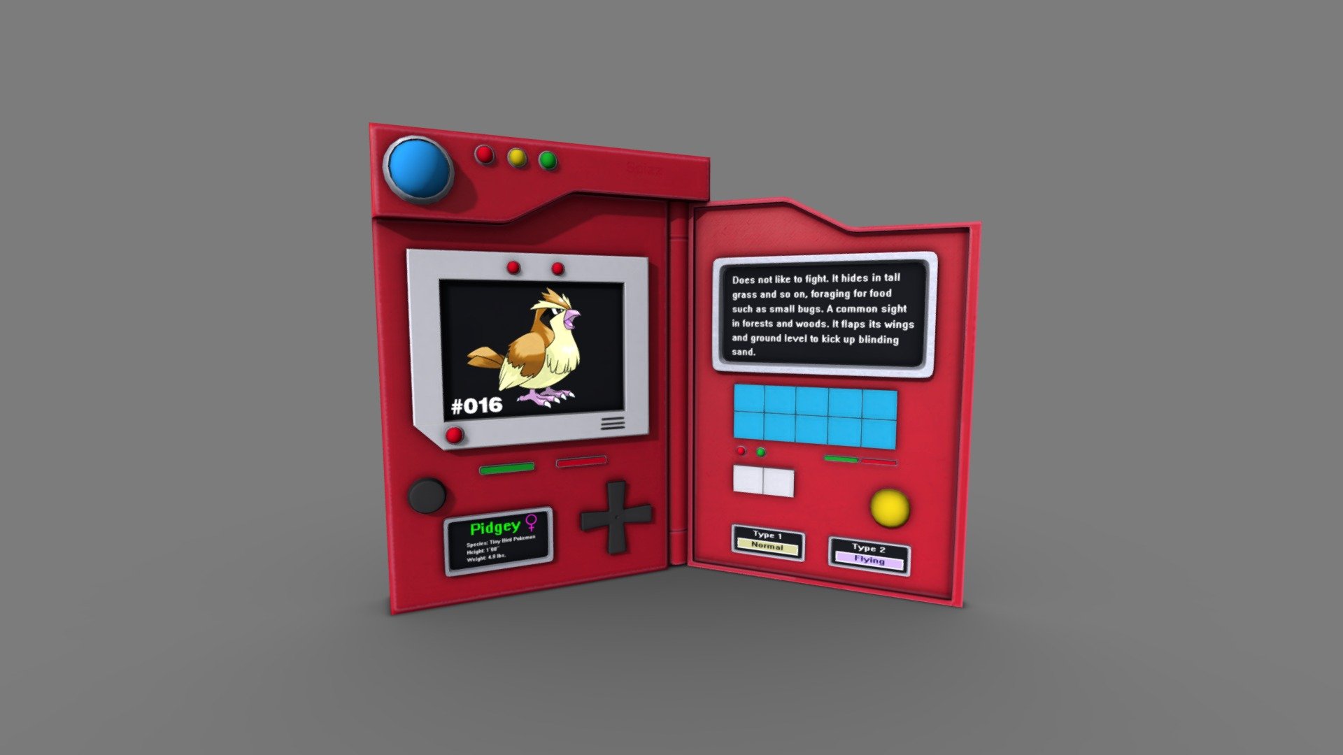 1st Generation Pokedex - 3D model by Scizz [rRTOONJ] - Sketchfab