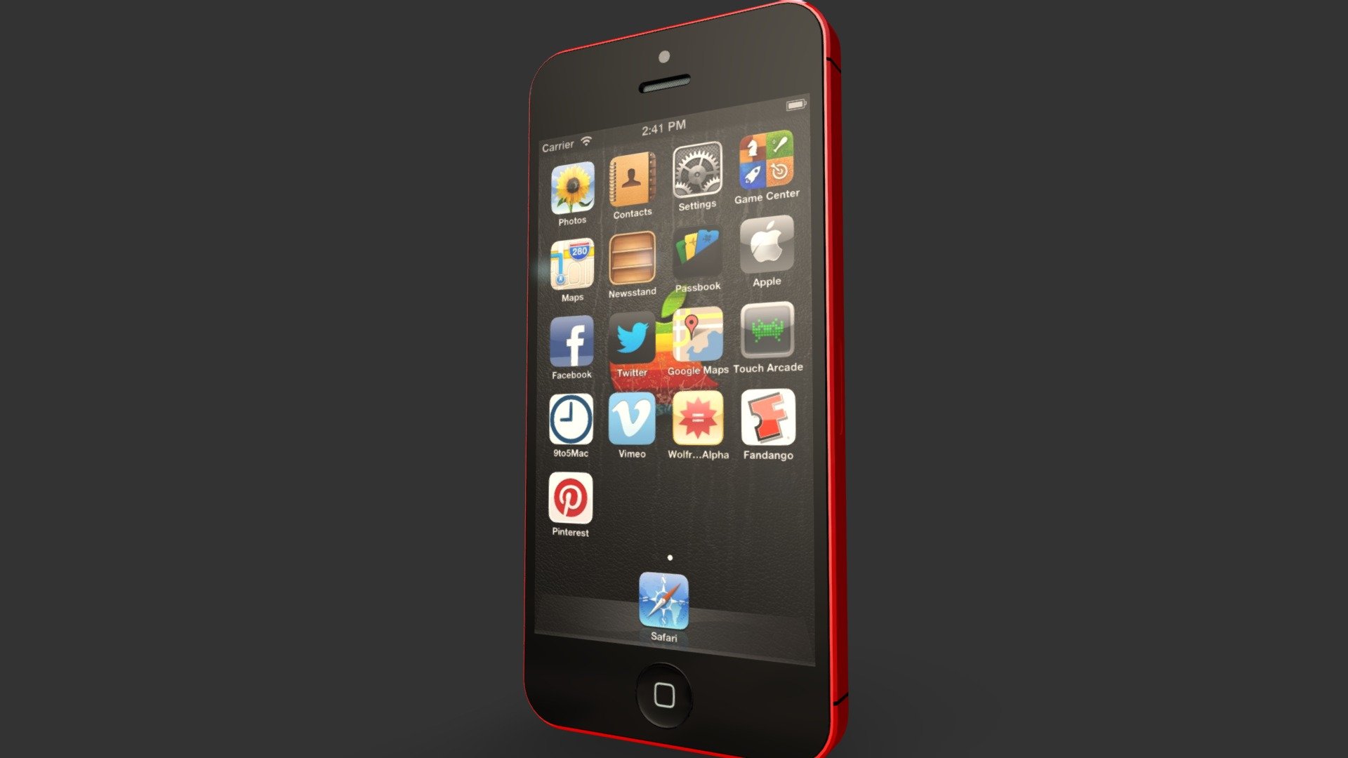 iPhone 5 Red - 3D model by red [tim6Vst] - Sketchfab