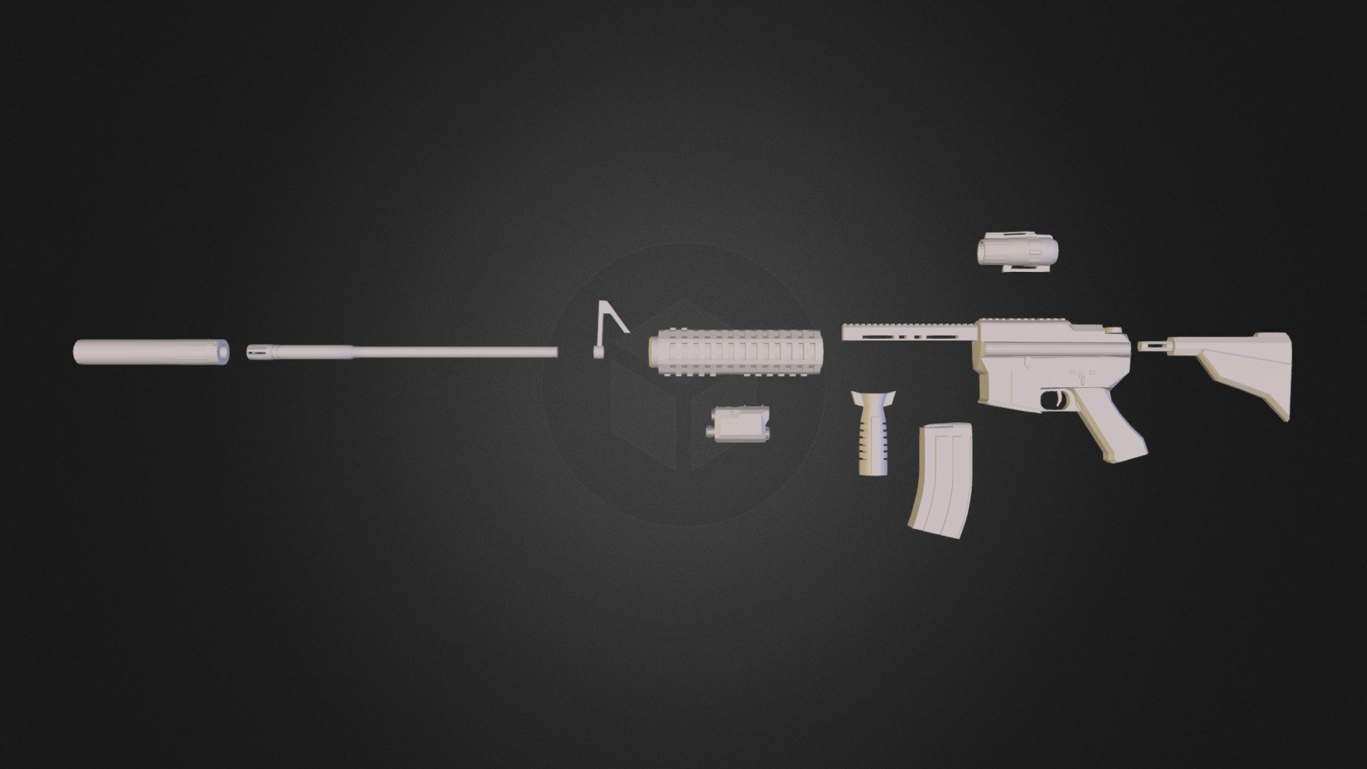 M4 sopmod - ST v2 exploded.obj - 3D model by StefTroost [uKbEN6O ...