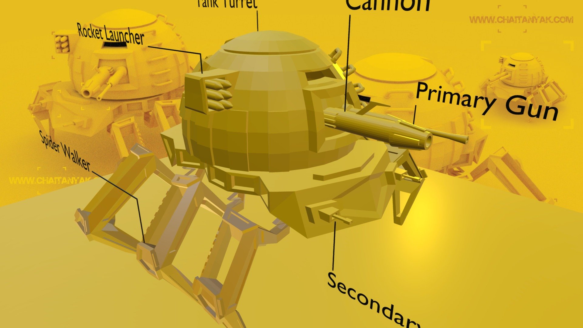 Tank Walker - 3D model by Chaitanya Krishnan (@chaitanyak) [xqtFhll ...